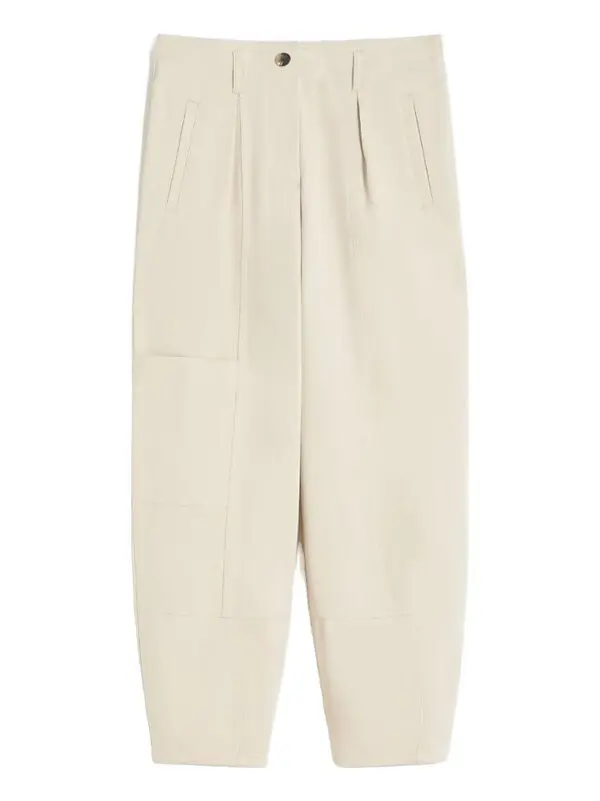 Max Mara Cotton Bull Denim Cargo Trousers - Beige