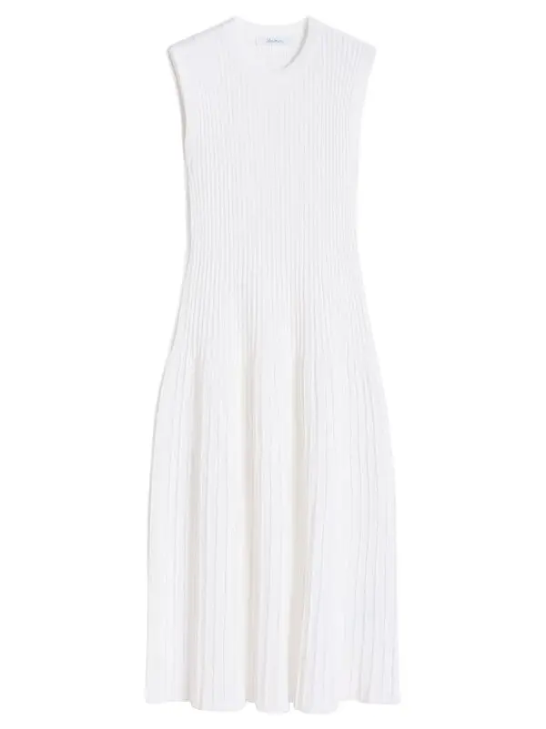 Max Mara Viscose Crêpe Yarn Midi Dress - Optical White