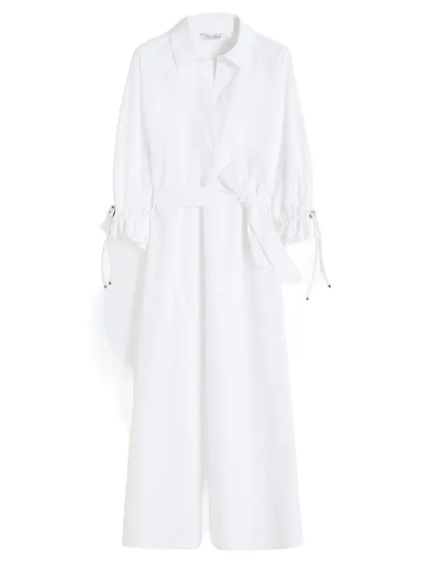 Max Mara Oversized Cotton Poplin Maxi Dress - Optical White