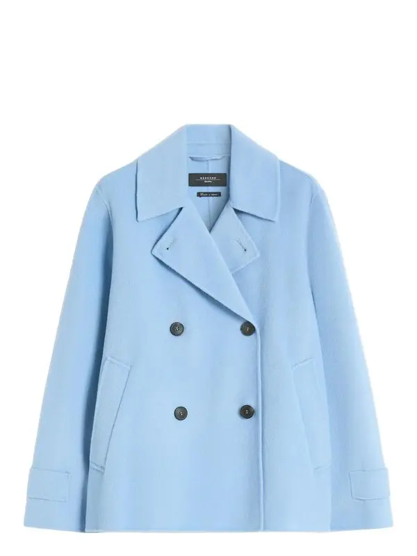 Max Mara Double-breasted Wool-blend Pea Coat - Light Blue