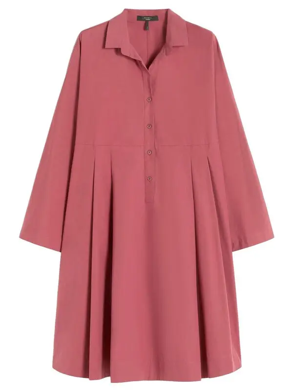 Max Mara Flared Cotton-poplin Mini Dress - Cherry