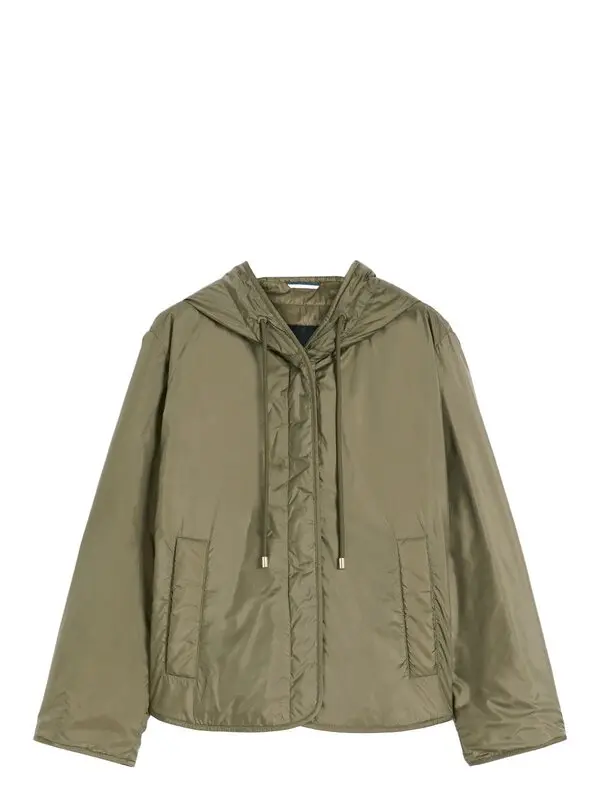 Max Mara Padded Hooded Water-repellent Canvas Jacket - Mud