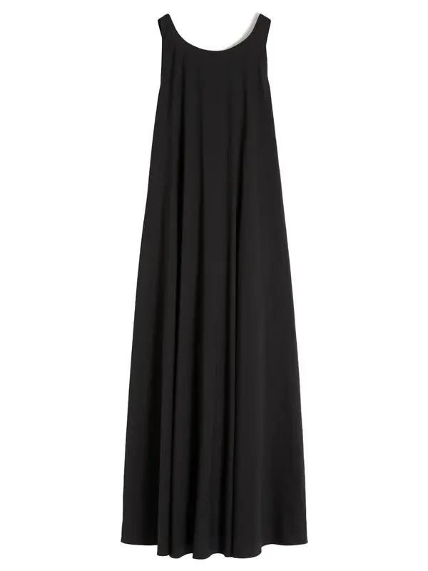 Max Mara Flared Stretch Poplin Long Dress - Black
