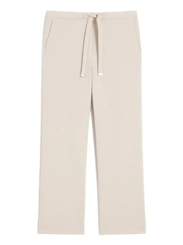 Max Mara Wool Gabardine Trousers - Natural