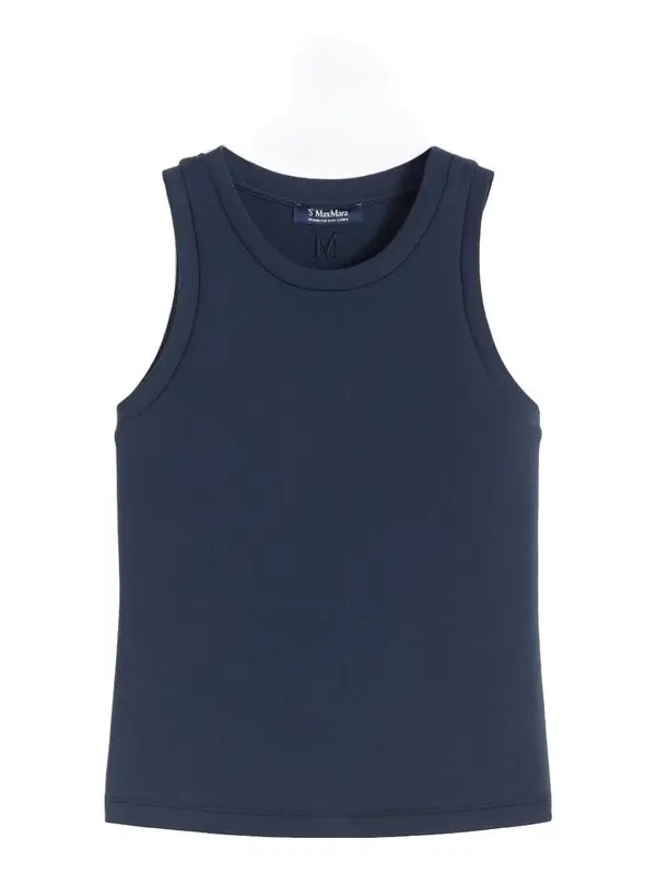 Max Mara Cotton Blend Jersey Top - Ultramarine