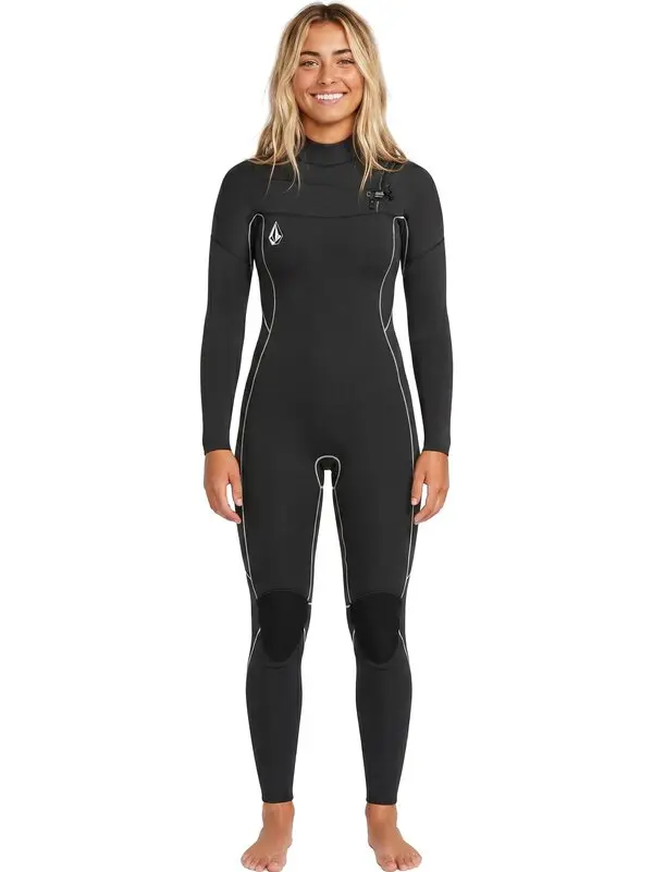 Volcom 5/4mm Modulator Chest Zip Hooded Full Wetsuit - Black