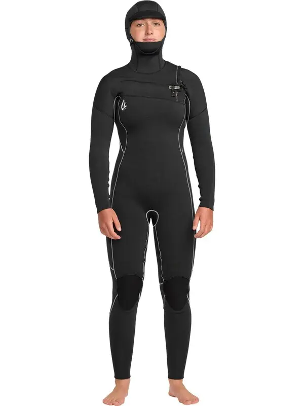 Volcom 4/3mm Modulator Chest Zip Hooded Full Wetsuit - Black