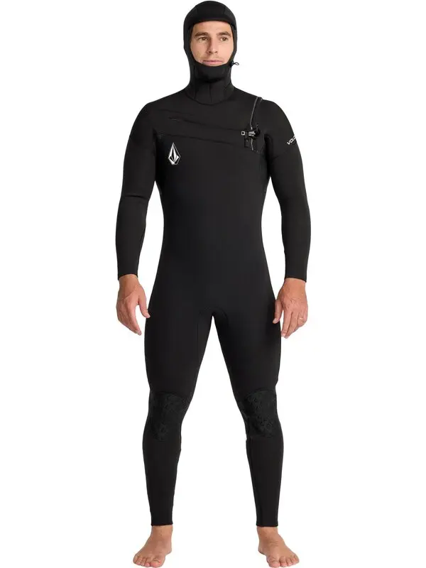 Volcom 4/3mm Hooded Chest Zip Full Wetsuit - Black