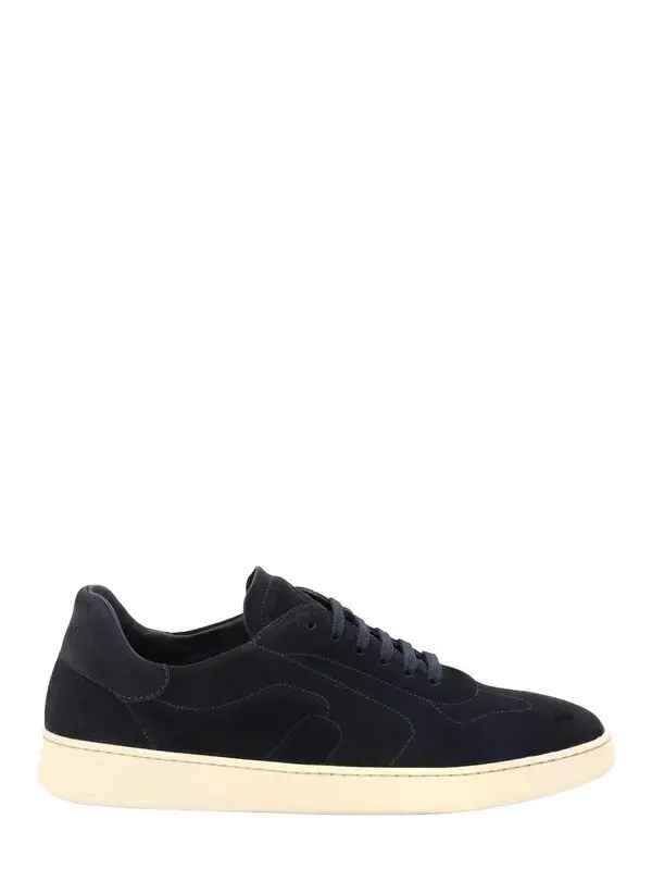 FRAU Top-stitching Suede Sneakers - Blue
