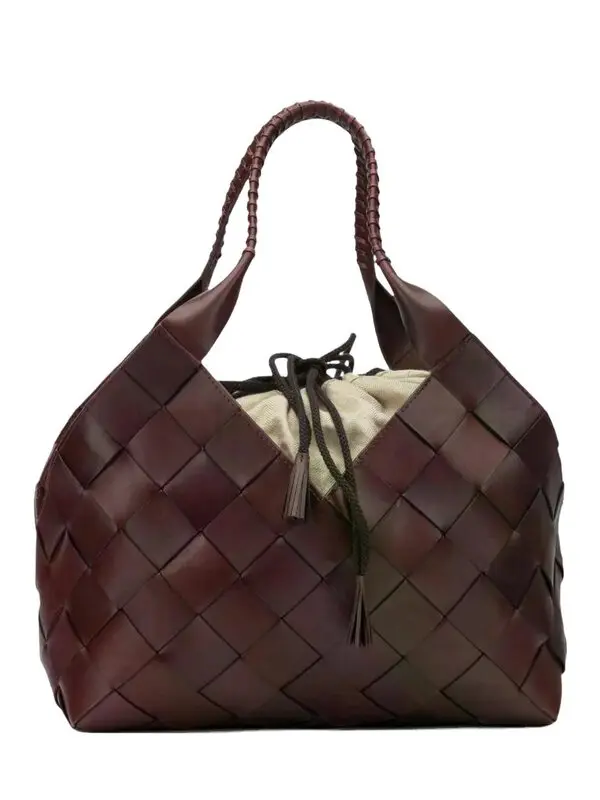 Dragon Diffusion Woven Leather Shoulder Bag - Brown