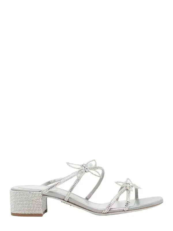 Rene Caovilla 40mm Crystal-embellished Sandals - Silver