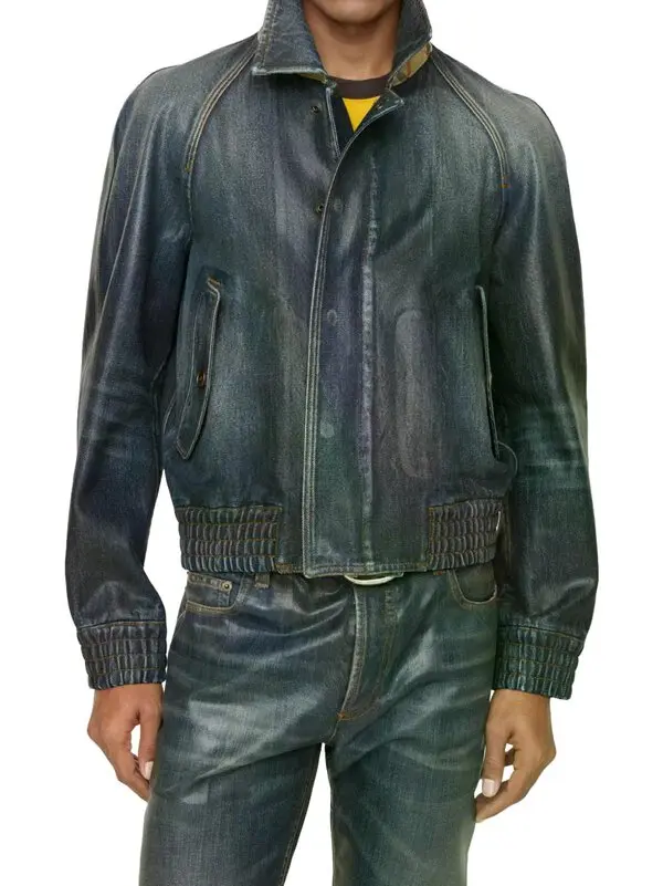 Burberry Coated Denim Jacket - Blue