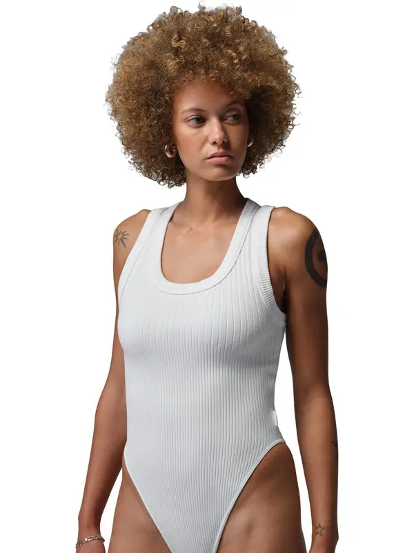 JORDAN Flight Sleeveless Knit Bodysuit - White