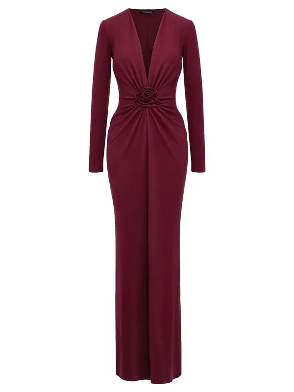 ROSERRY Mallorca Jersey Maxi Dress - Burgundy