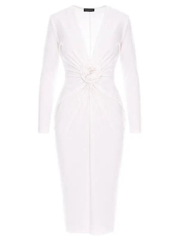 ROSERRY Mallorca Jersey Midi Dress - White