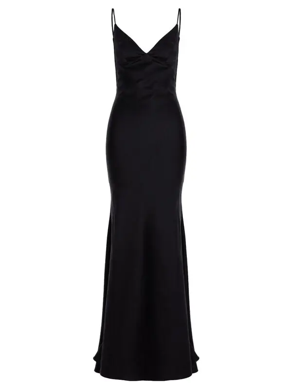 ROSERRY Como Satin Maxi Dress - Black