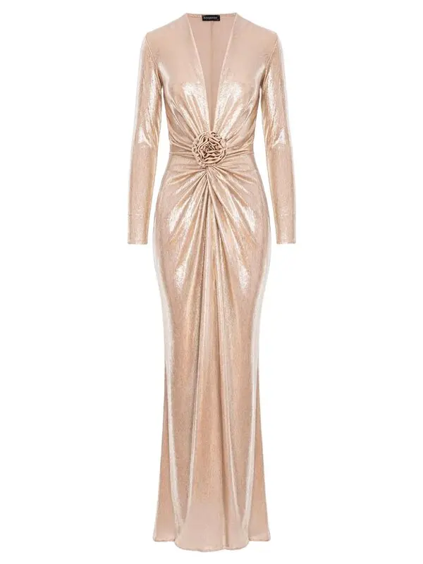 ROSERRY Mallorca Knit Jersey Maxi Dress - Gold