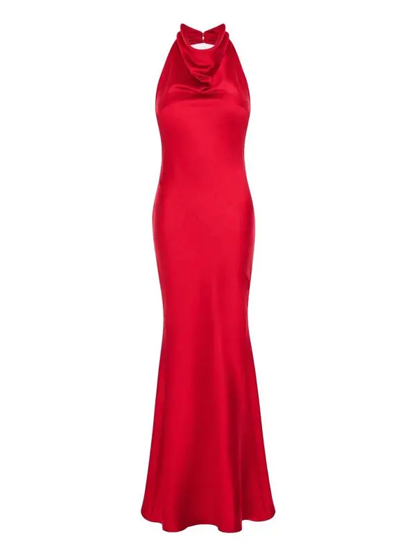 ROSERRY Capri Satin Maxi Dress - Red