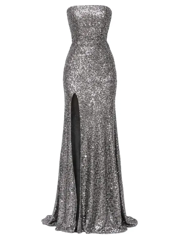 ROSERRY Cannes Sequins Maxi Dress - Silver