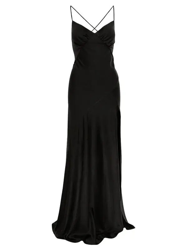 ROSERRY Seville Satin Maxi Dress - Black