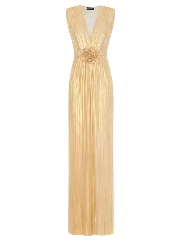 ROSERRY Verona Pleated Maxi Dress - Gold