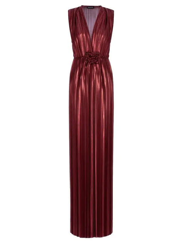 ROSERRY Verona Pleated Maxi Dress - Burgundy