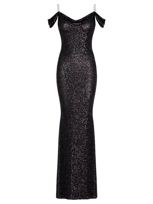 ROSERRY Miami Sequin Maxi Dress - Black