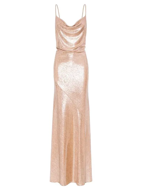ROSERRY Margot Metallic Jersey Maxi Dress - Gold