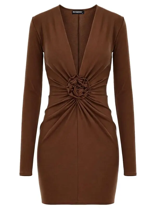 ROSERRY Mallorca Jersey Mini Dress - Brown