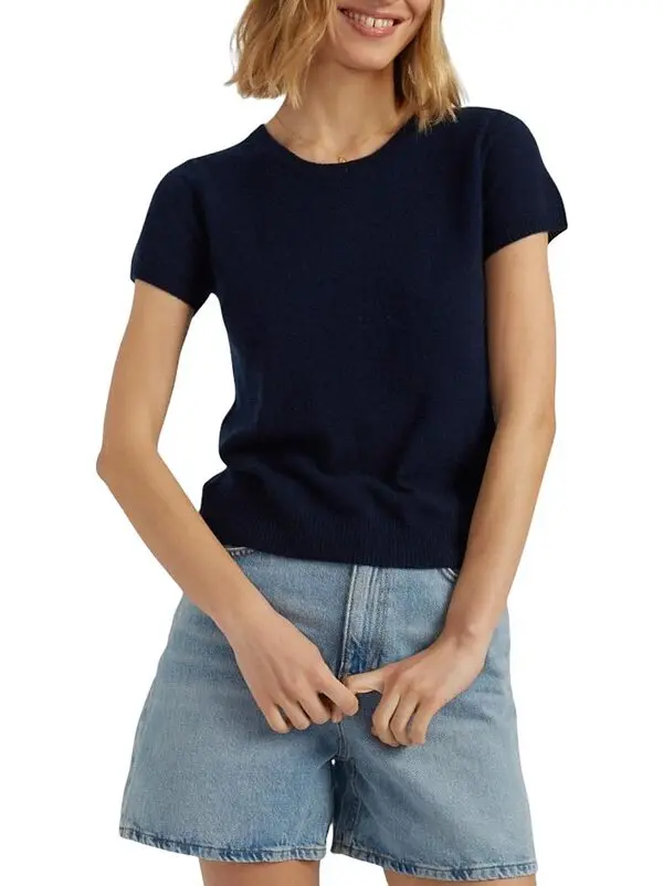 Chinti & Parker Air Pure Cashmere Tee - Navy