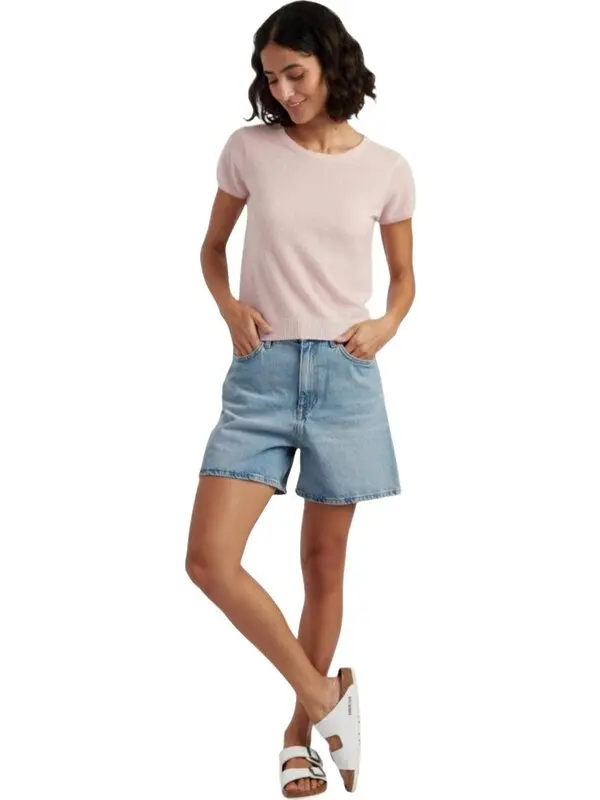 Chinti & Parker Air Pure Cashmere Tee - Soft Pink