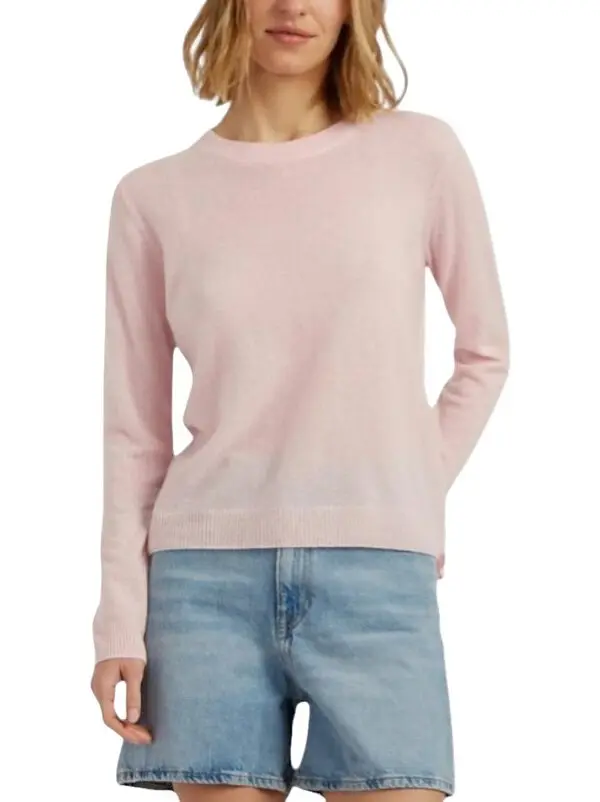 Chinti & Parker Air Cashmere Crewneck Sweater - Soft Pink