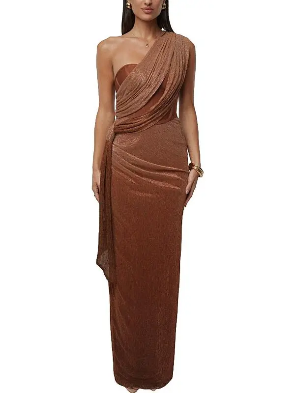 JLUXLABEL Celestina Draped Maxi Dress - Gold