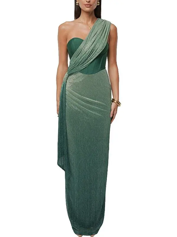 JLUXLABEL Celestina Draped Maxi Dress - Green