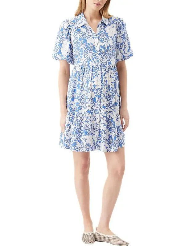 RIPE MATERNITY Nahla Linen Dress - Royal/white