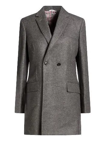 Thom Browne Coat In Virgin Wool - Grey