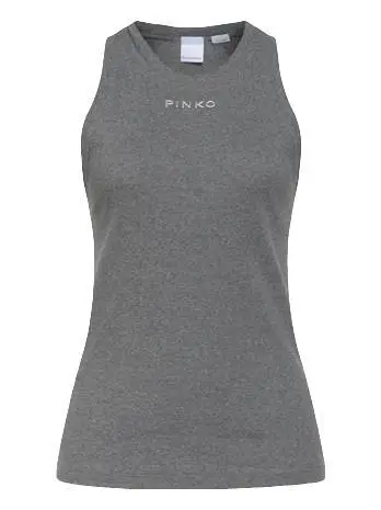 Pinko Ribbed Cotton-elastane Tank Top - Grey