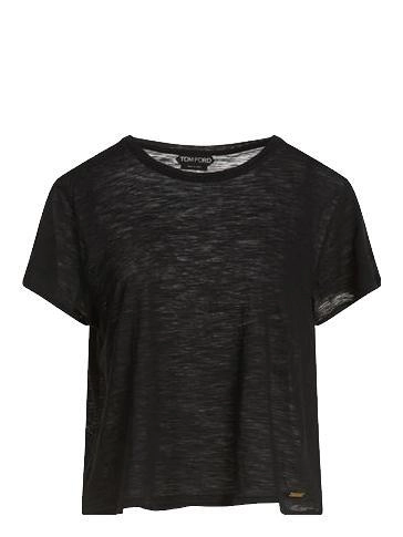 TOM FORD Crewneck Short Sleeve Cotton Blend T-shirt - Black
