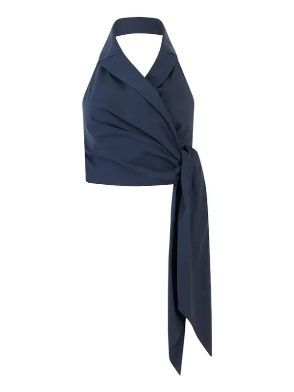Rosie Assoulin Wrapped Up Halter Top - Navy