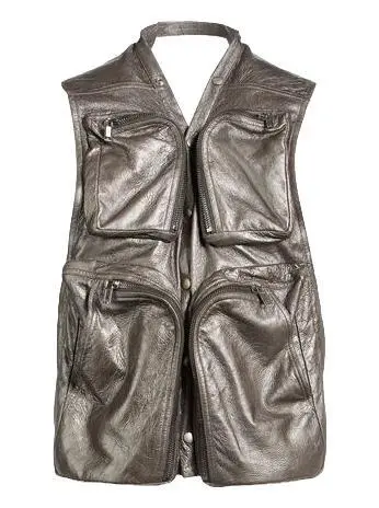 Rick Owens Vest Lambskin - Gunmetal