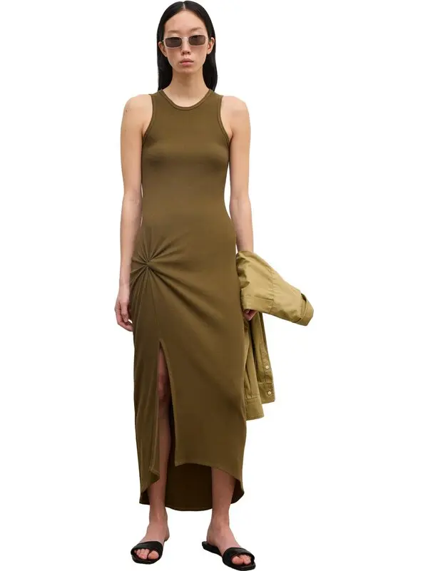 HOUSE OF DAGMAR Knot Tank Dress - Dark Olive Green