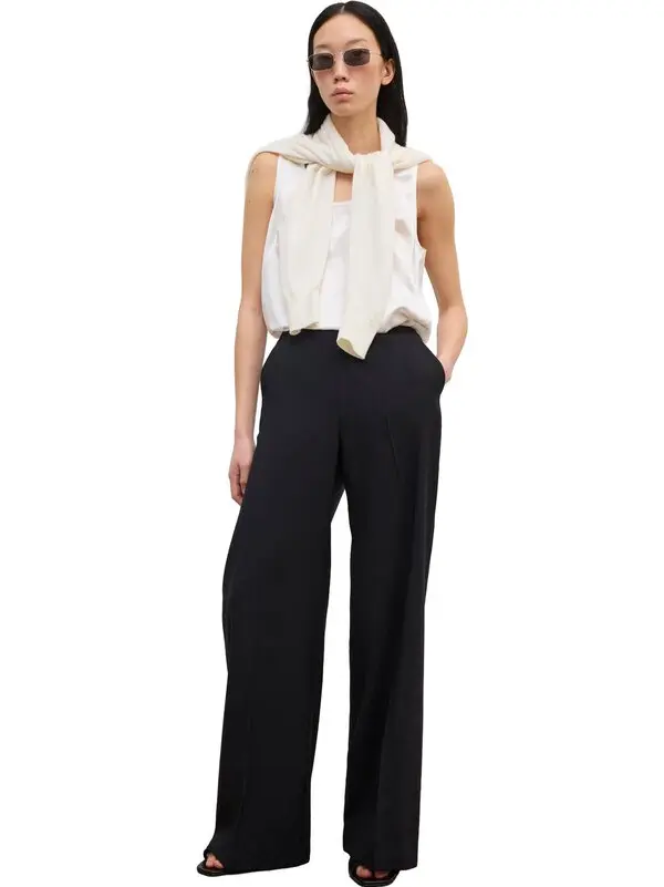 HOUSE OF DAGMAR Elastic Wool Trousers - Black