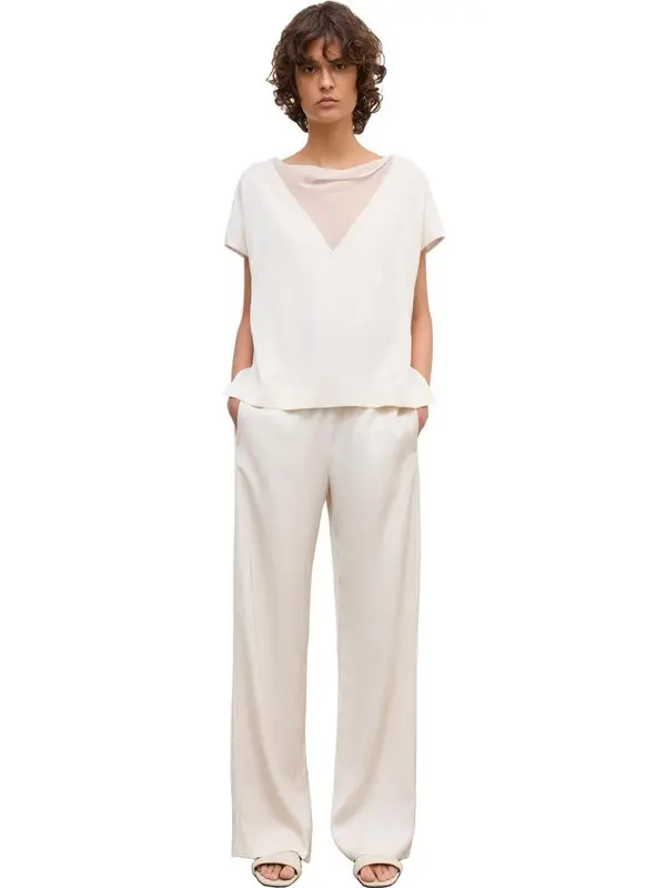 HOUSE OF DAGMAR Cap-sleeve Top - Pearl White