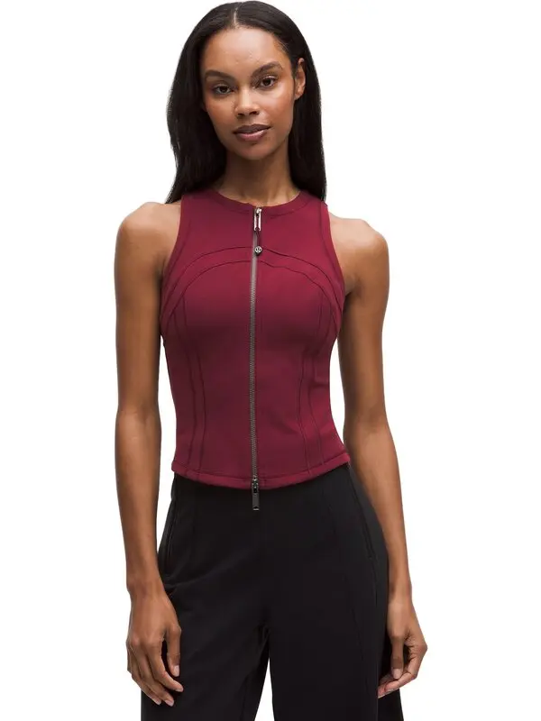 Lululemon Define Full-zip Tank Top - Burgundy Bay