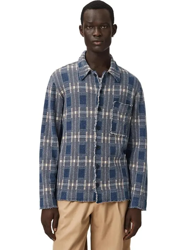 ALLSAINTS Knitted Check Cardigan - Blue