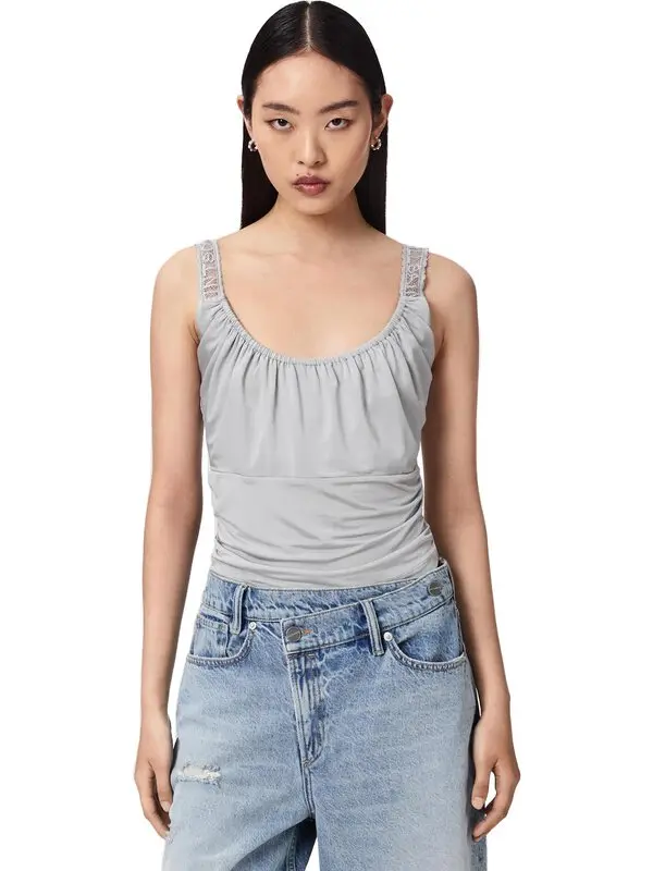 ALLSAINTS Celena Slim Fit Top - Quarry Blue