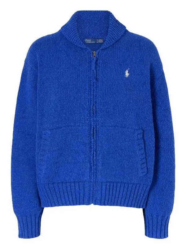 Polo Ralph Lauren Knitted Cotton Zip-up Cardigan - Royal Blue