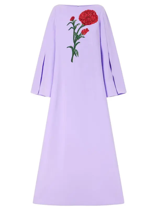 Carolina Herrera Embellished Jersey Gown - Purple