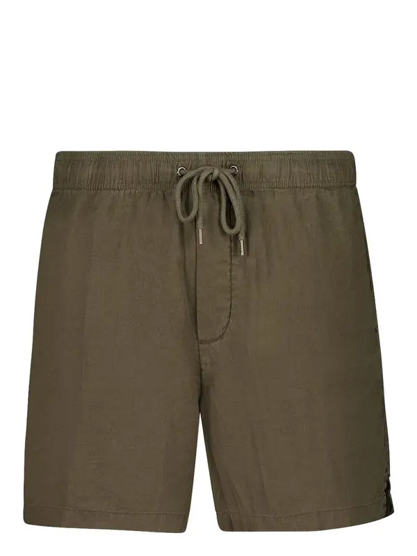 JAMES PERSE Army Linen Drawstring Shorts - Green
