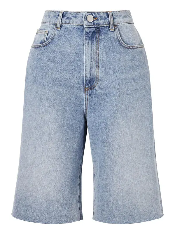 RÓHE Distressed Denim Shorts - Blue